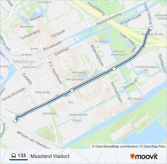 133 Route: Fahrpläne, Haltestellen & Karten - Maasland Viaduct ...