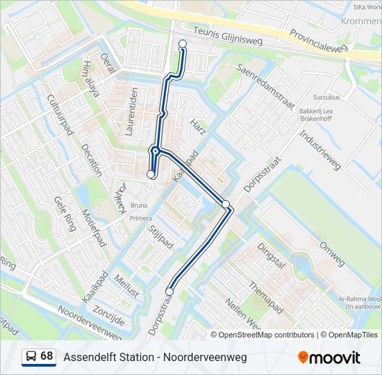 68 Route: Schedules, Stops & Maps - Assendelft Station (Updated)