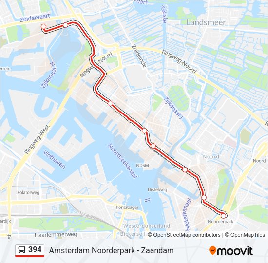 394 Route: Schedules, Stops & Maps - Zaandam De Vlinder (Updated)