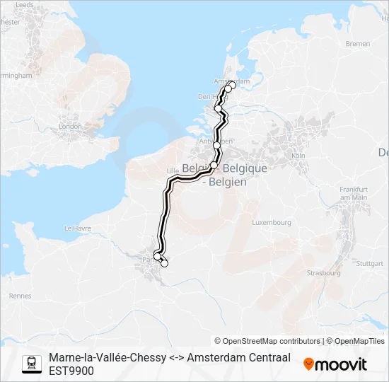 EUROSTAR Route: Schedules, Stops & Maps - Amsterdam Centraal (Updated)