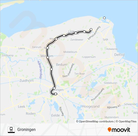 STOPTREIN RS4 Route: Schedules, Stops & Maps - Groningen (Updated)