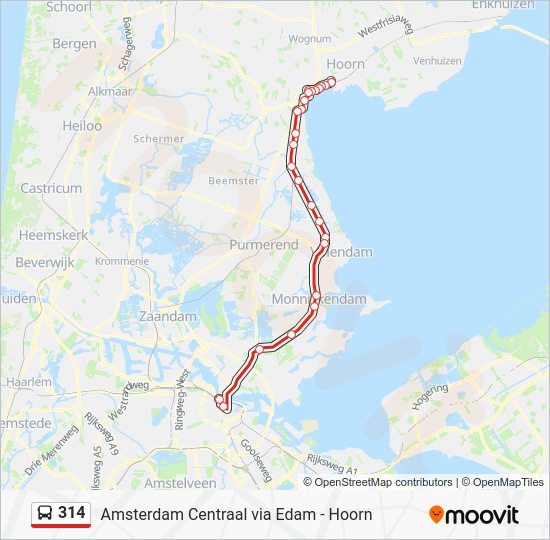 314 Route: Fahrpläne, Haltestellen & Karten - Edam-Hoorn (Aktualisiert)