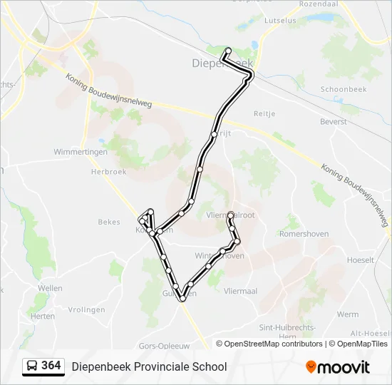 364 Route: Fahrpläne, Haltestellen & Karten - Diepenbeek Provinciale ...