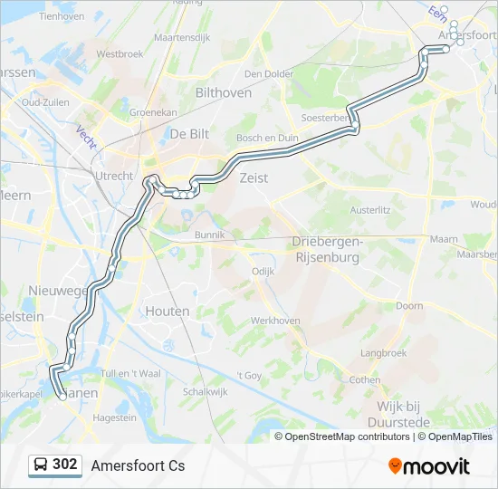 302 Route: dienstregelingen, haltes en kaarten - Amersfoort Cs (Bijgewerkt)