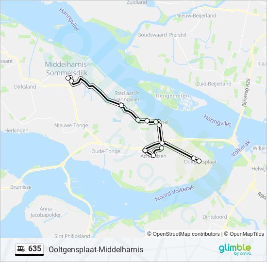 635 Route: dienstregelingen, haltes en kaarten - Middelharnis ...