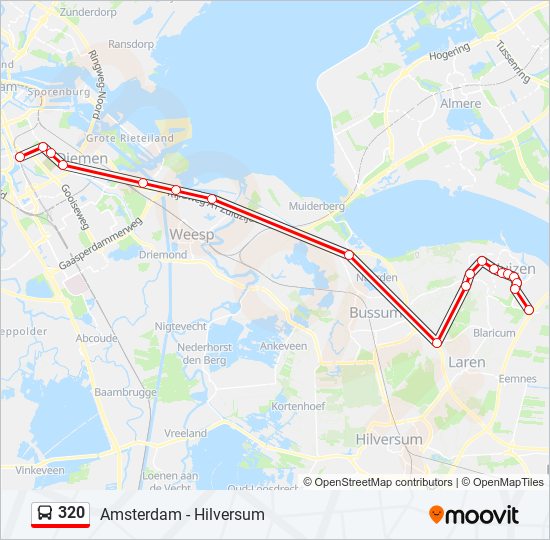 320 Route: Schedules, Stops & Maps - Blaricum Carpoolplaats (Updated)