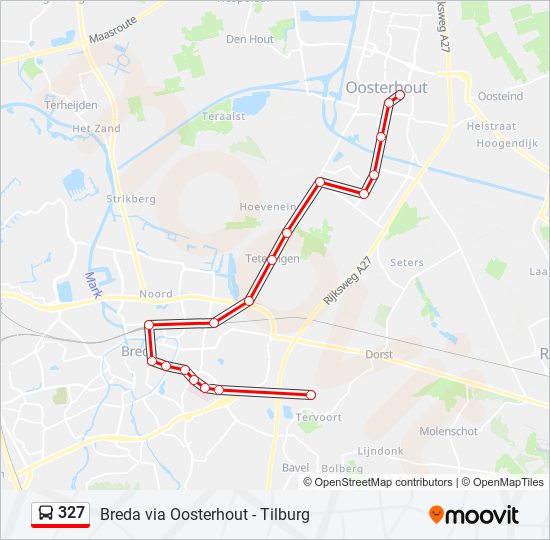 327 Route: dienstregelingen, haltes en kaarten - Breda (Bijgewerkt)