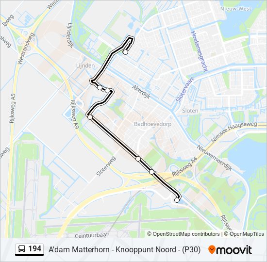 194 Route: Schedules, Stops & Maps - Knooppunt Noord Schiphol (Updated)