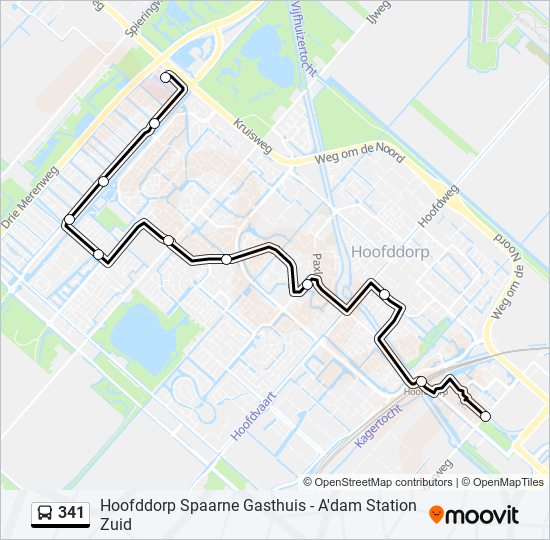 341 Route: Schedules, Stops & Maps - Spaarne Gasth. Hoofddorp (Updated)