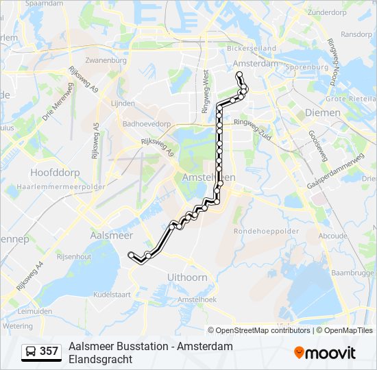 357 Route: Schedules, Stops & Maps - Aalsmeer Busst. Via Amstelveen ...