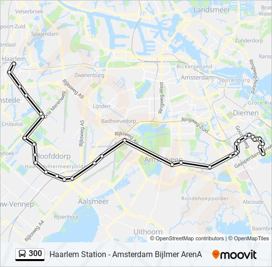 300 Route: Schedules, Stops & Maps - Haarlem Station Via Airport (Updated)