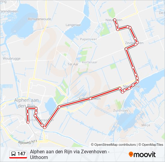 147 Route: Schedules, Stops & Maps - Nieuwveen (Updated)