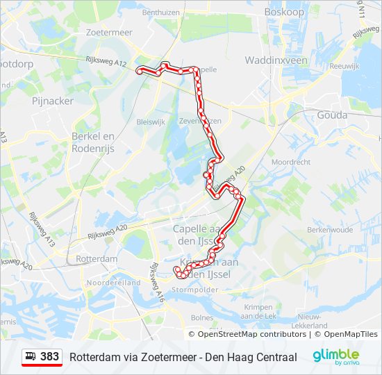 383 Route: dienstregelingen, haltes en kaarten - Zoetermeer (Bijgewerkt)