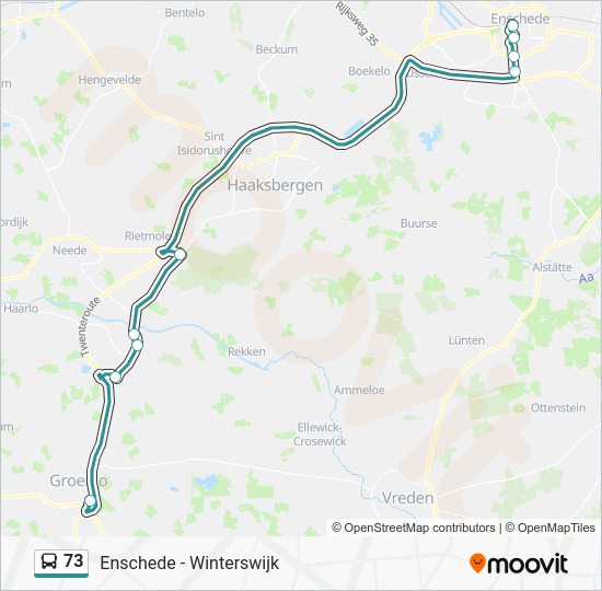 73 Route: dienstregelingen, haltes en kaarten - Groenlo (Bijgewerkt)