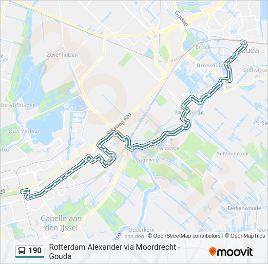 190 Route: dienstregelingen, haltes en kaarten - Rotterdam (Bijgewerkt)