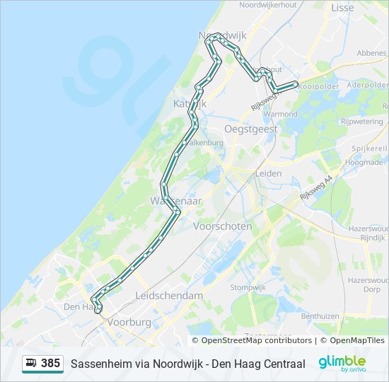 385 Route: dienstregelingen, haltes en kaarten - Den Haag Centraal ...