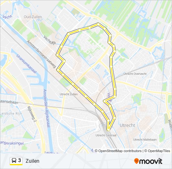 3 Route: dienstregelingen, haltes en kaarten - Zuilen (Bijgewerkt)