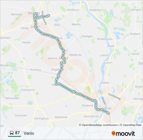 87 Route: Schedules, Stops & Maps - Venlo (Updated)