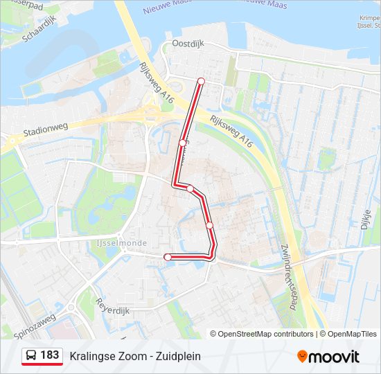 183 Route: dienstregelingen, haltes en kaarten - Keizerswaard (Bijgewerkt)