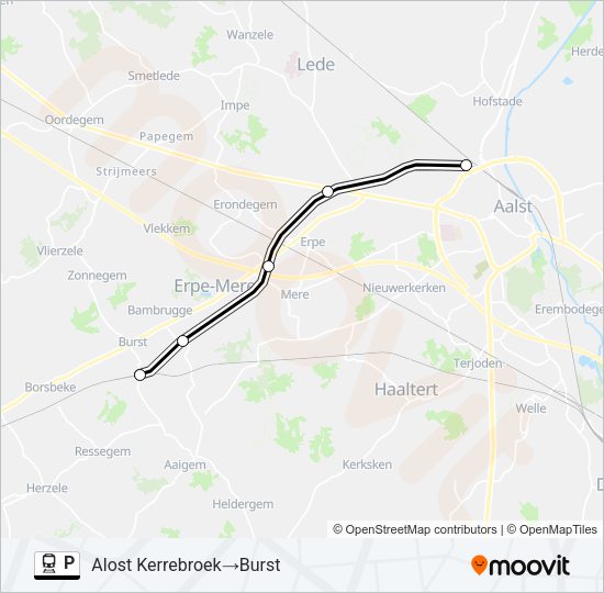 p Route: Schedules, Stops & Maps - Alost Kerrebroek‎→Burst (Updated)