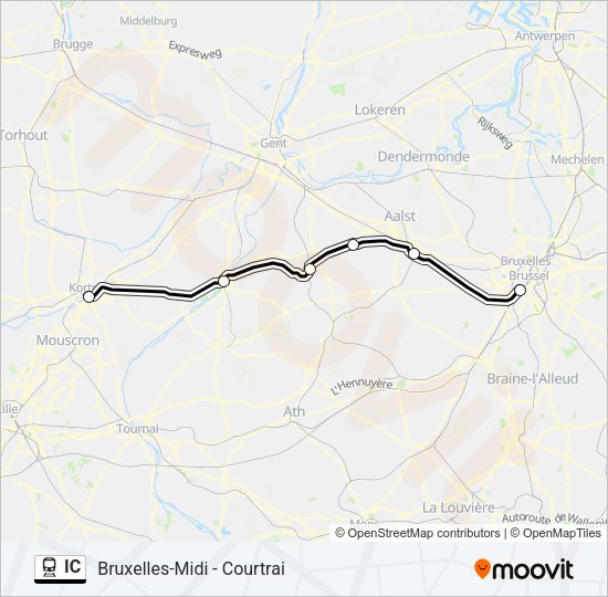 ic Route: Schedules, Stops & Maps - Bruxelles-Midi‎→Courtrai (Updated)