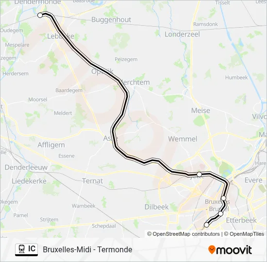IC Route: Schedules, Stops & Maps - Dendermonde‎→Brussels South (Updated)
