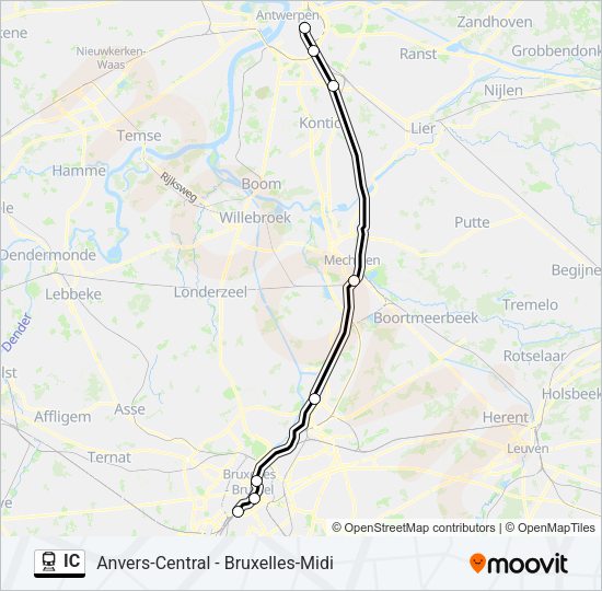 ic Route: Schedules, Stops & Maps - Anvers-Central‎→Bruxelles-Midi ...