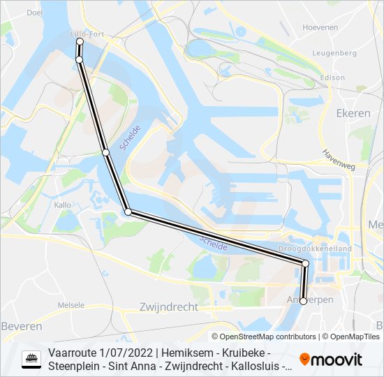 vaarroute 1072022 hemiksem kruibeke steenplein sint anna zwijndrecht ...
