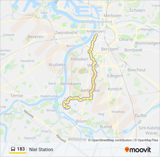 183 Route: Schedules, Stops & Maps - Niel Station (Updated)
