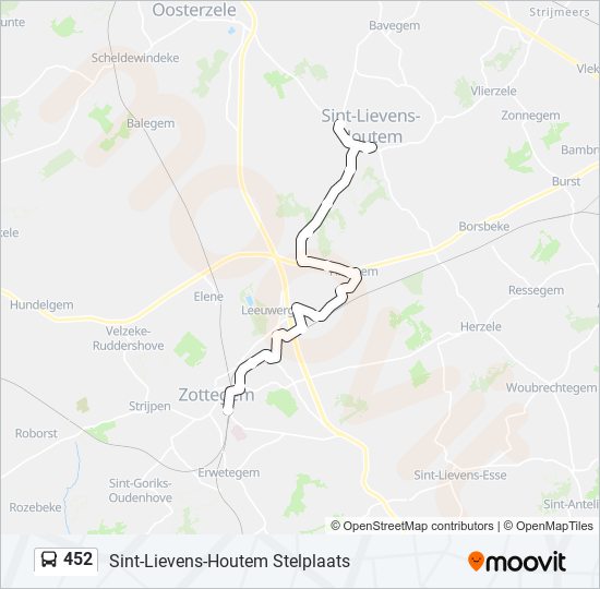 452 Route: Schedules, Stops & Maps - Sint-Lievens-Houtem Stelplaats ...