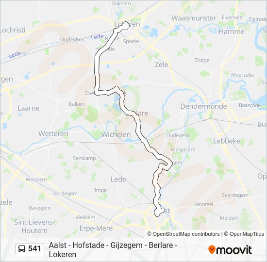541 Route: dienstregelingen, haltes en kaarten - Lokeren Station Perron ...