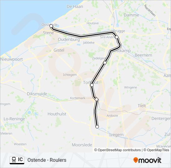 ic Route: Schedules, Stops & Maps - Ostende‎→Roulers (Updated)