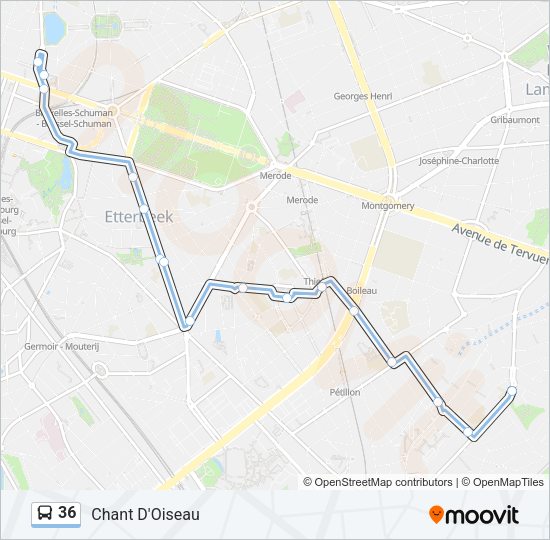 36 Itinéraire: Horaires, Arrêts & Plan - Chant D'Oiseau (mis à jour)