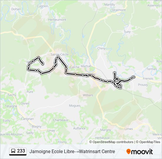 233 Route: dienstregelingen, haltes en kaarten - Jamoigne Ecole Libre‎→ ...