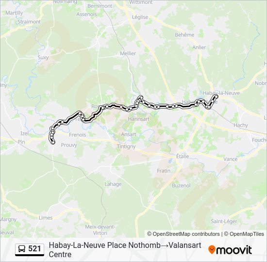 521 Route: Schedules, Stops & Maps - Habay-La-Neuve Place Nothomb‎→ ...