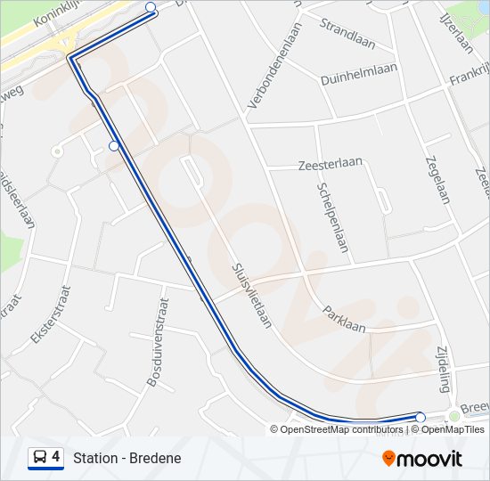 4 Route: Schedules, Stops & Maps - Bredene Vicognelaan (Updated)