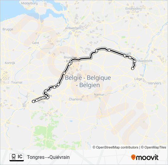 ic Route: Schedules, Stops & Maps - Tongres‎→Quiévrain (Updated)