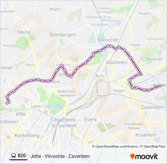 820 Route: Schedules, Stops & Maps - Jette Uz-Vub Perron 2 (Updated)
