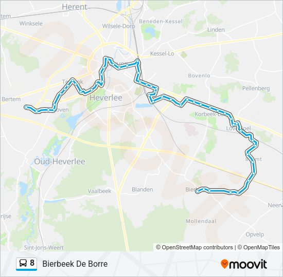 8 Itinéraire: Horaires, Arrêts & Plan - Bierbeek De Borre (mis à jour)