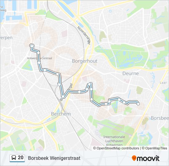 20 Route: Schedules, Stops & Maps - Borsbeek Wenigerstraat (Updated)