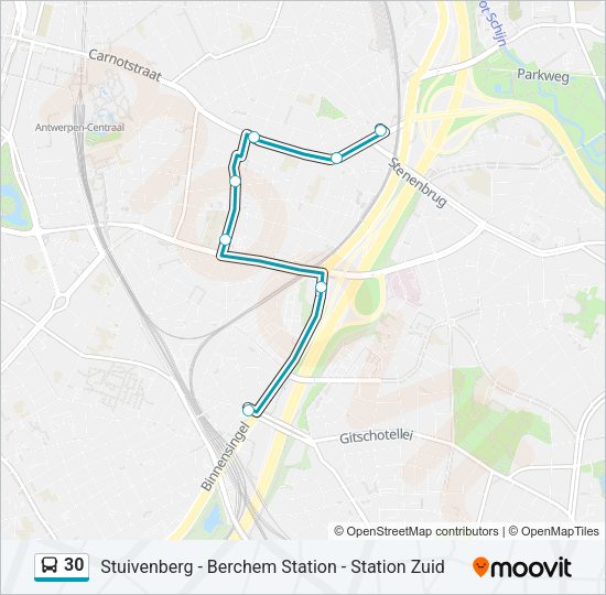 30 Route: Schedules, Stops & Maps - Berchem Station Perron 15 (Updated)
