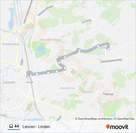44 Route: Schedules, Stops & Maps - Linden Kerk (Updated)