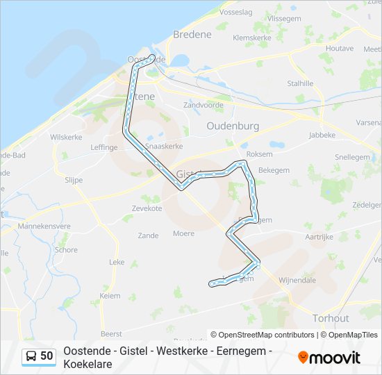 50 Itinéraire: Horaires, Arrêts & Plan - Koekelare Galgestraat (mis à jour)