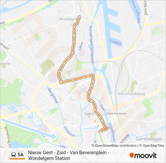 5a Itinéraire: Horaires, Arrêts & Plan - Wondelgem Station (mis à jour)