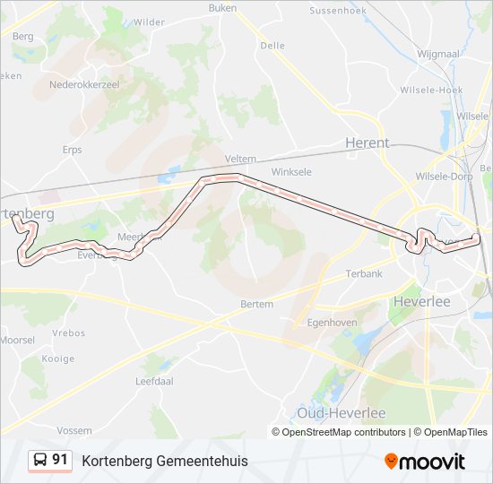 91 Route: Schedules, Stops & Maps - Kortenberg Gemeentehuis (Updated)