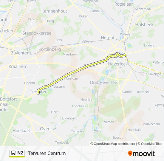 n2 Itinéraire: Horaires, Arrêts & Plan - Tervuren Centrum (mis à jour)