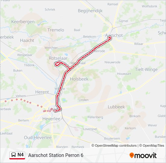 n4 Route: Schedules, Stops & Maps - Aarschot Station Perron 6 (Updated)
