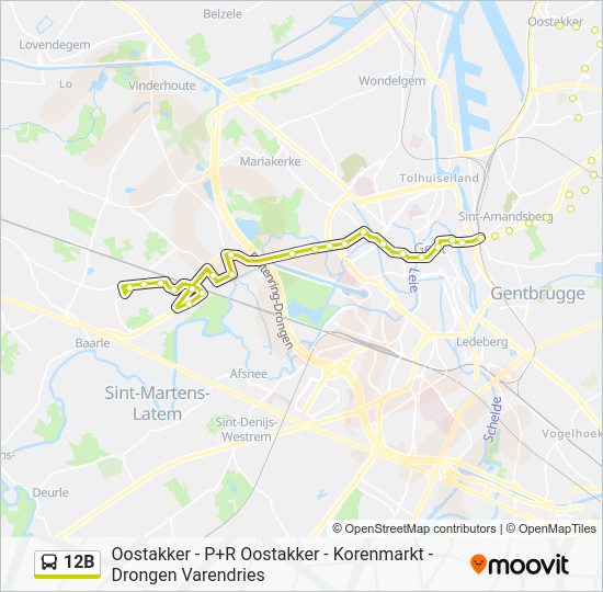 12B Route: dienstregelingen, haltes en kaarten - Drongen ...