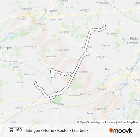 160 Route: Schedules, Stops & Maps - Sint-Martens-Lennik Sint-Godelieve ...