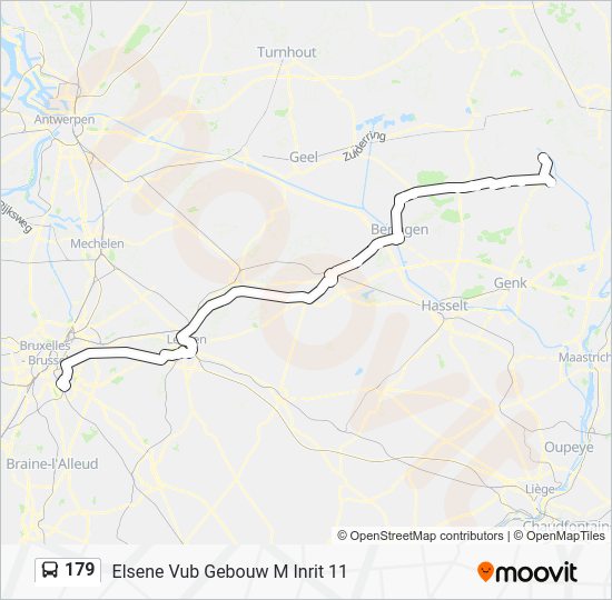 179 Itinéraire: Horaires, Arrêts & Plan - Elsene Vub Gebouw M Inrit 11 ...